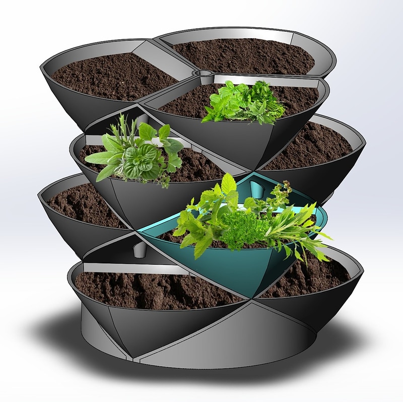 Stacking Planter Pods, a new concept in vertical, nesting herb and ...