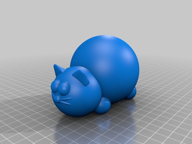 Easy to print Fat Cat - Free 3d model on creazilla.com