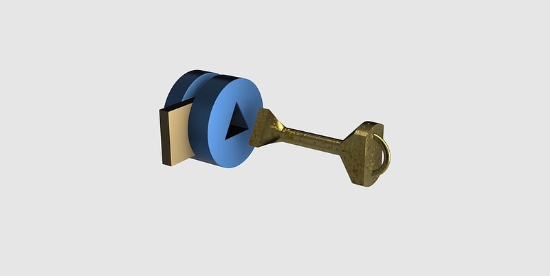 Triangle Key Lock - Free 3d model on creazilla.com