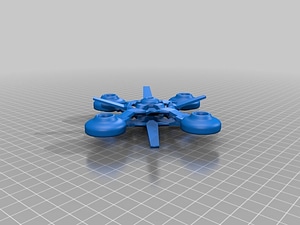 Inverted Gyrocopter Drone Frame - Free 3d model on creazilla.com