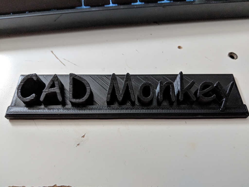 CAD Monkey 3D Nameplate - Free 3d model on creazilla.com