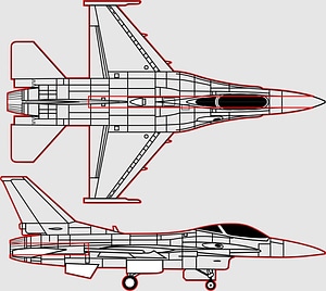 Lasercut F-16 Fighting Falcon - Free 3d model on creazilla.com