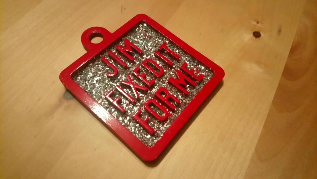 Jim'll fix it badge - Free 3d model on creazilla.com