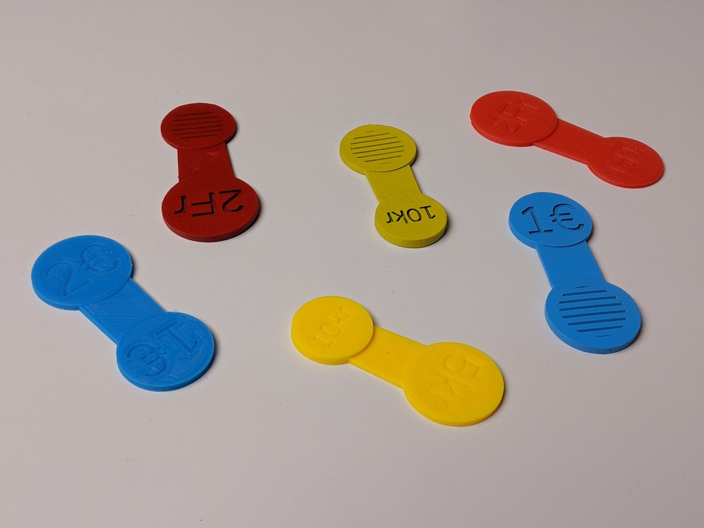 Parametric trolley token generator - Free 3d model on creazilla.com