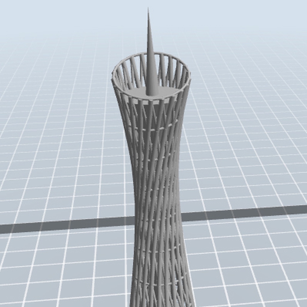 Simplified Canton Tower (广州塔) - Free 3d model on creazilla.com