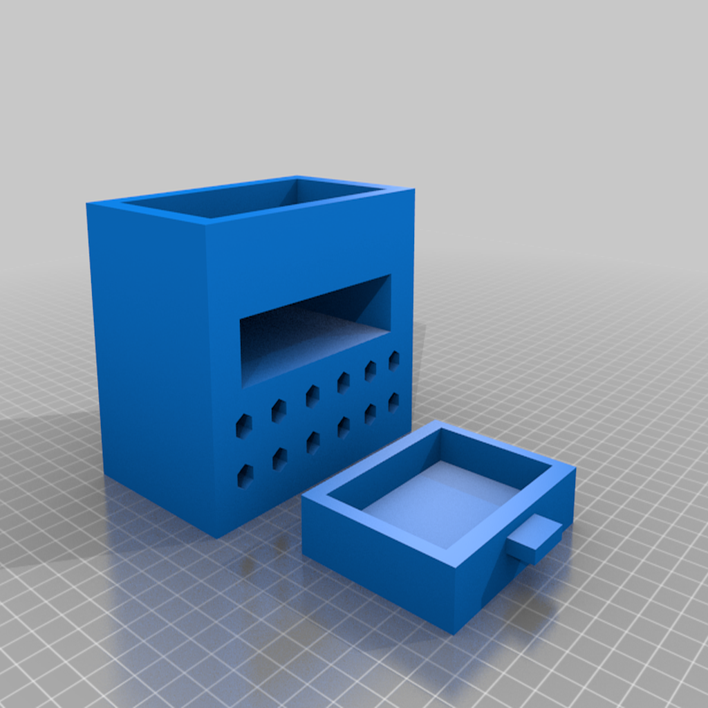 Desk Organiser with drawer v2.0 - Free 3d model on creazilla.com