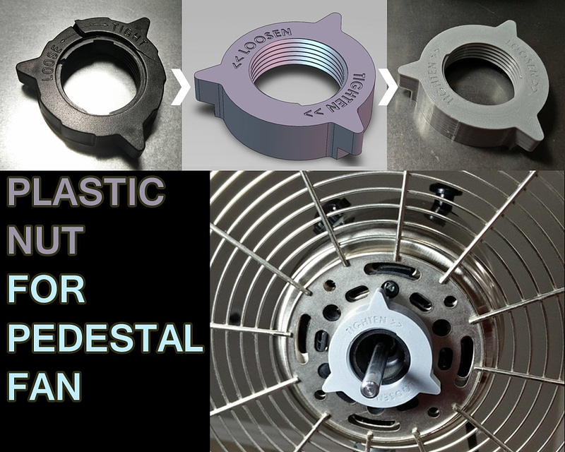 Motor Housing Nut - Pedestal Fan - Noma, Costway, etc. - Free 3d model ...