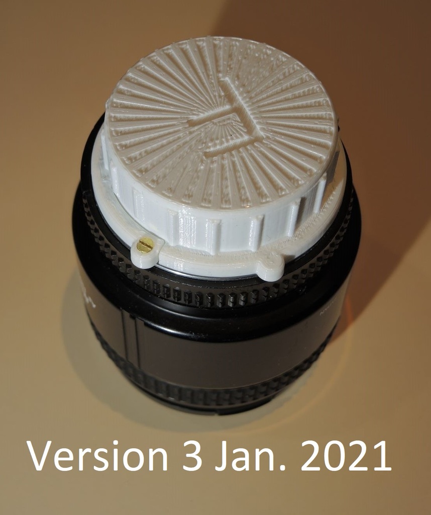 Nikon F Mount Lockable Rear Lens Cap - Free 3d model on creazilla.com