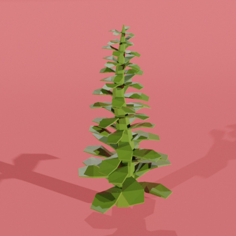 Low Poly Pine Tree - Free 3d model on creazilla.com