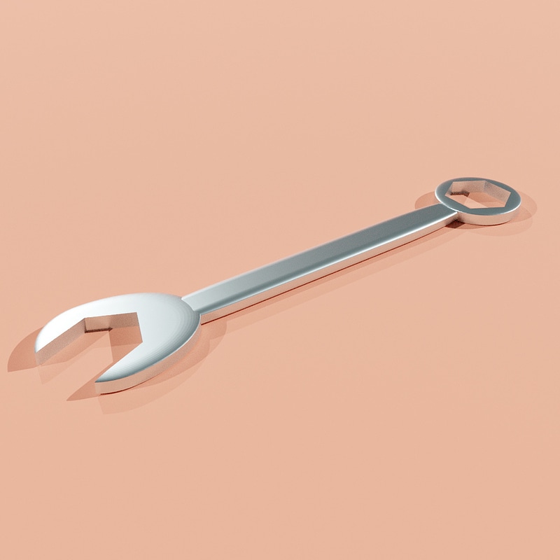 Simple Wrench - Free 3d model on creazilla.com