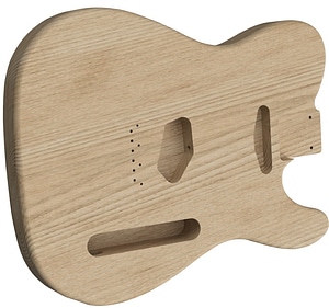 T-style guitar body - Free 3d model on creazilla.com