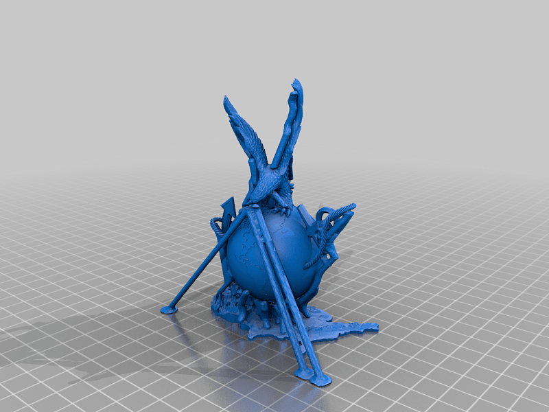 USMC Eagle Globe Anchor (EGA) on America Base 100mm REMIX - Free 3d ...