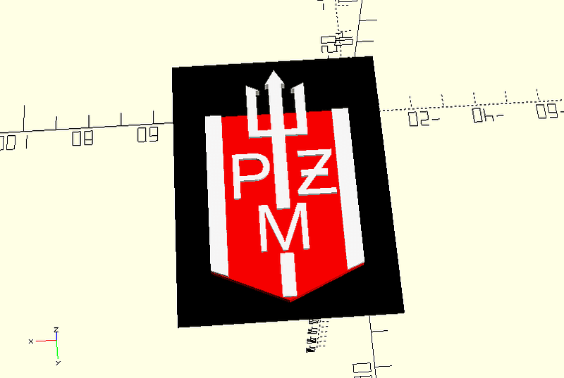 Polsteam (PZM) logo with text - OpenScad - Free 3d model on creazilla.com