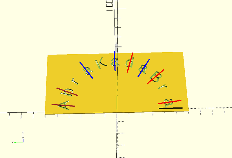 Painting template-curved text_ OpenScad - Free 3d model on creazilla.com