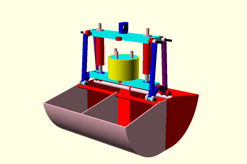 Toys for boys- crane shell grab/bucket - Free 3d model on creazilla.com