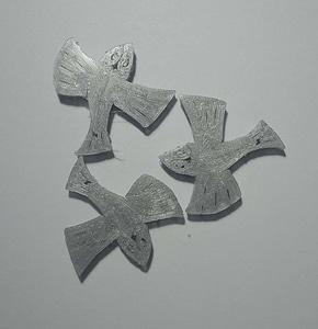 M. C. Escher, Flying fish, module - Free 3d model on creazilla.com