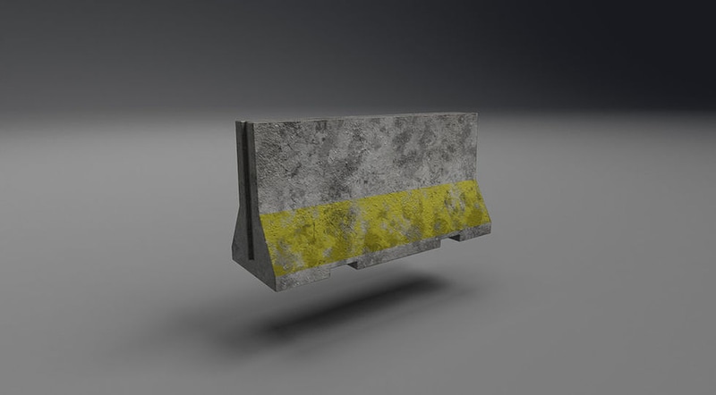 Concrete Roadblock - Free 3d model on creazilla.com