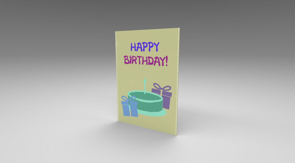 Birthday Card - Free 3d model on creazilla.com