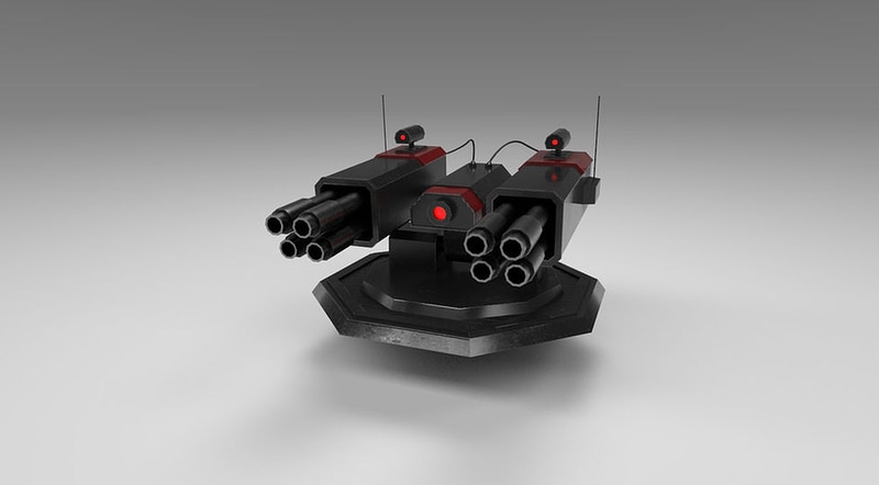 Scifi Turret Free 3d Model On