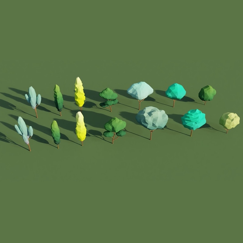 Trees Pack - Free 3d model on creazilla.com