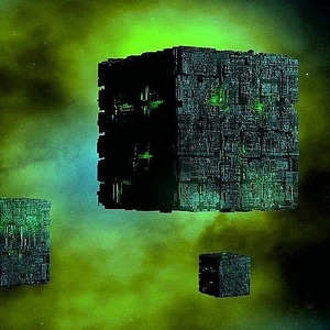 Set of Borg Cubes 3d model