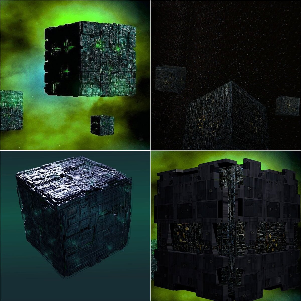 Set of Borg Cubes 3d model