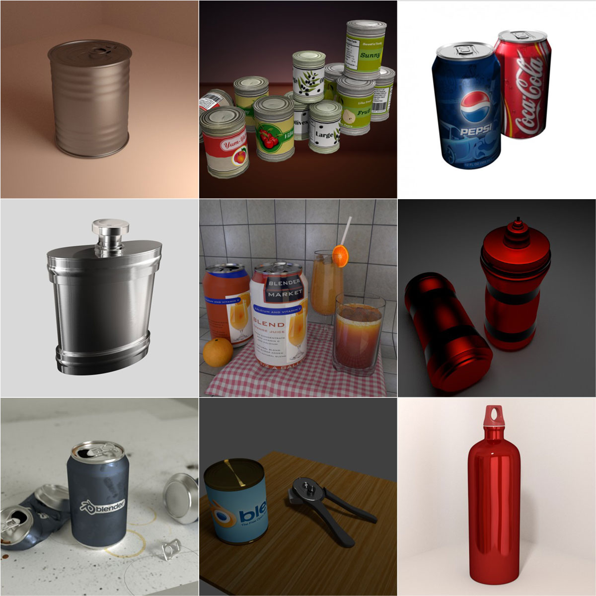 Tin Cans - Free 3d model on creazilla.com