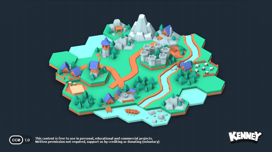 Hexagon Kit - Free 3d model on creazilla.com