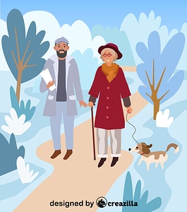 Old couple - Free vector images on creazilla.com