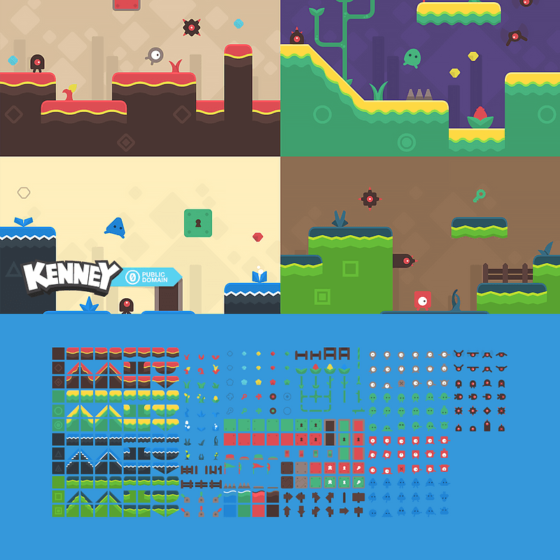 Abstract platformer assets - Free vector images on creazilla.com