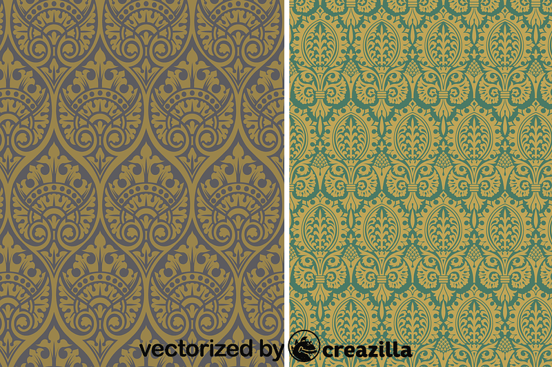 Brocade patterns in gold vector. Free download. | Creazilla