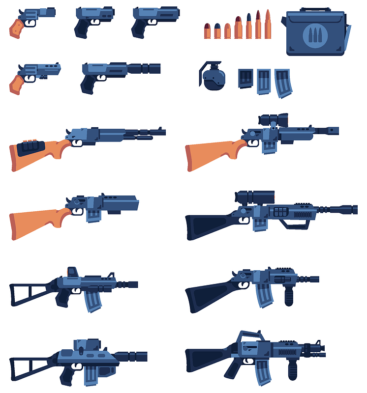 Rifles and guns vector. Free download. | Creazilla