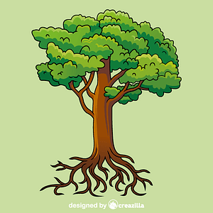 Tree with roots - Free vector images on creazilla.com