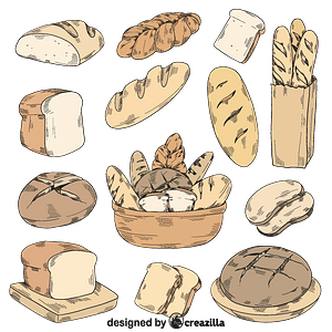 Set of bread - Free vector images on creazilla.com