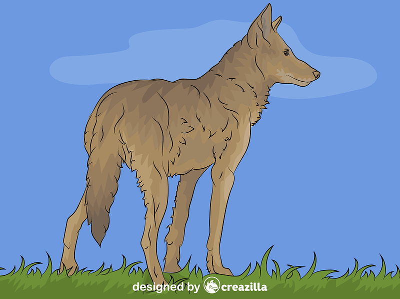 Wolf Clipart Vector Red