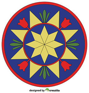 Pennsylvania Hex Sign with Compass Rose - Free vector images on ...