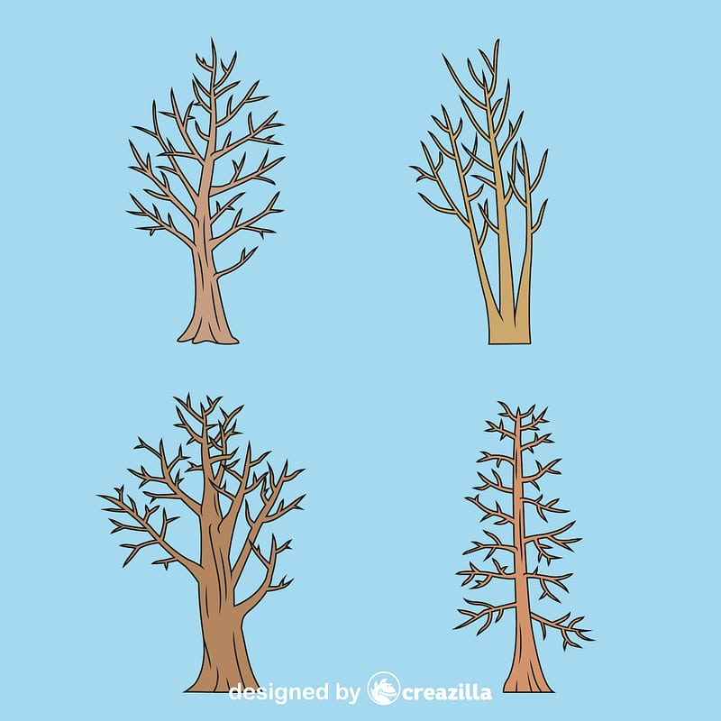 Winter trees vector. Free download. | Creazilla