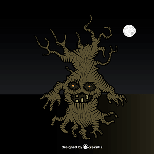 Spooky haunted tree - Free vector images on creazilla.com