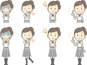 High School Girl vector. Free download. | Creazilla