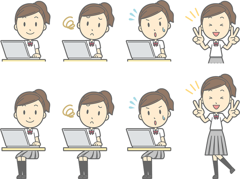 High School Girl vector. Free download. | Creazilla