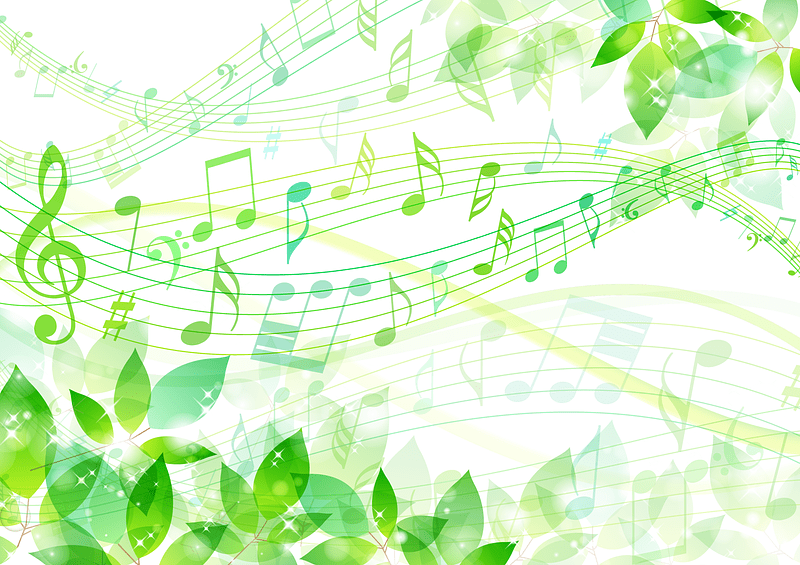 Gree Leaves Musical Note vector. Free download. | Creazilla