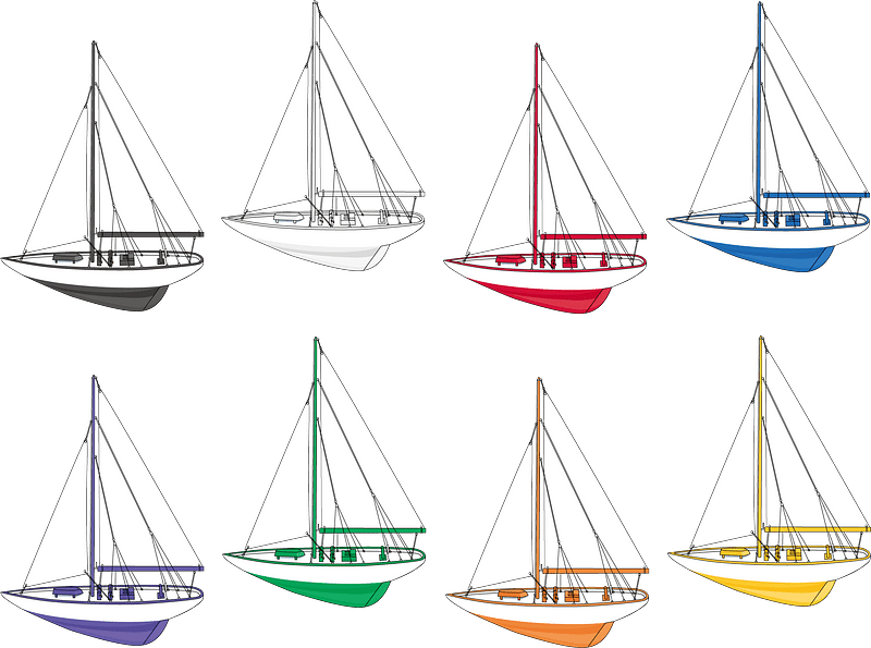 Sailing Yacht vector. Free download. | Creazilla