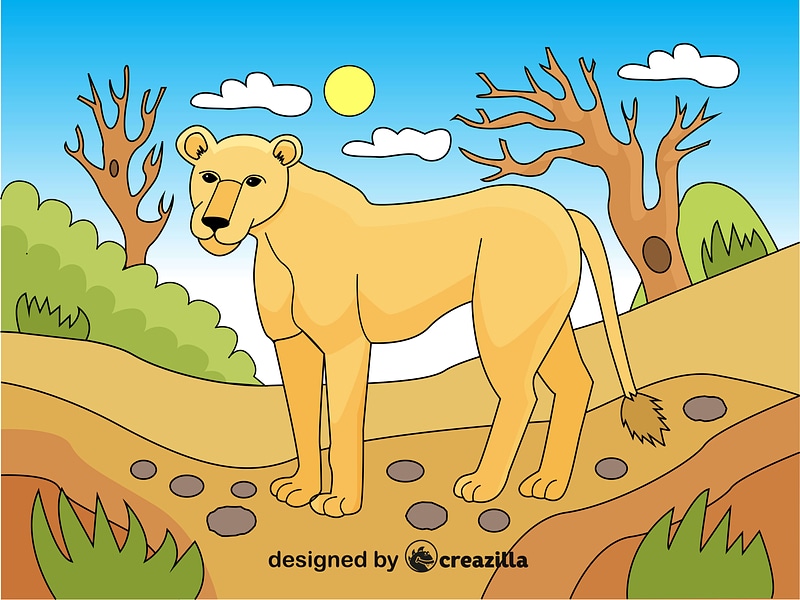 Lioness vector. Free download. | Creazilla